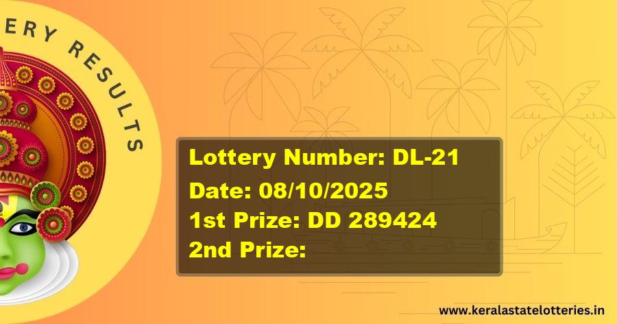 DHANALEKSHMI LOTTERY RESULT | DL-21 | 08/10/2025